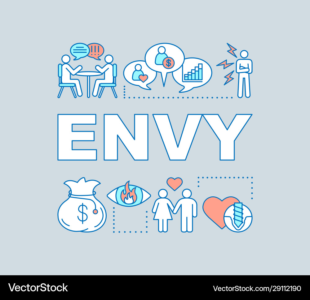 Envy word concepts banner Royalty Free Vector Image