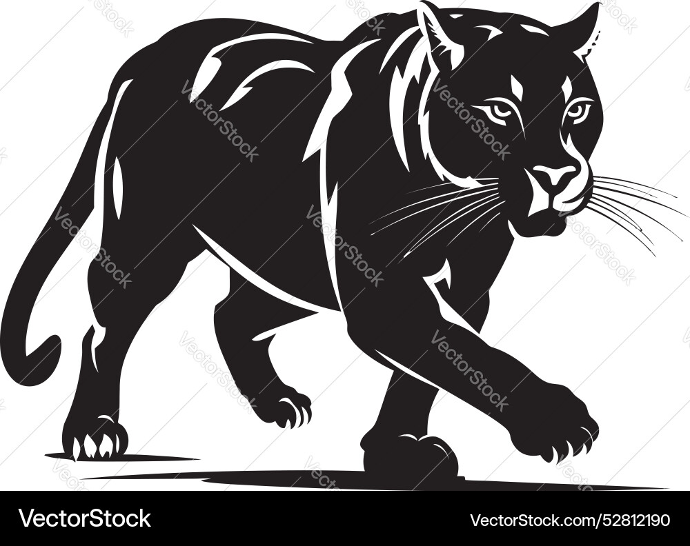 Feline fury running panther logo swift shadow Vector Image