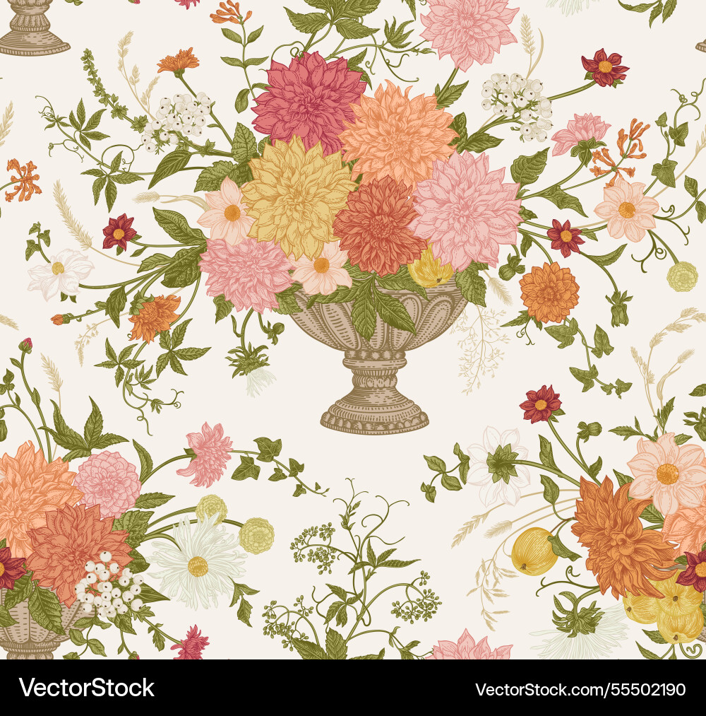 Floral Vintage Pattern Royalty Free Vector Image