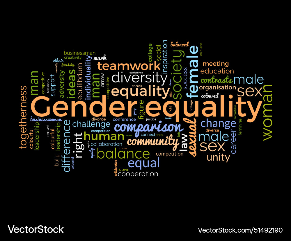 Gender equality word cloud template Royalty Free Vector