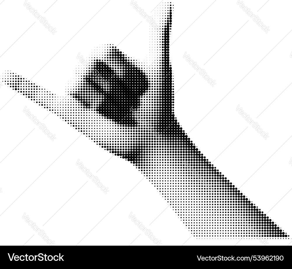 Gesturing halftone hand Royalty Free Vector Image