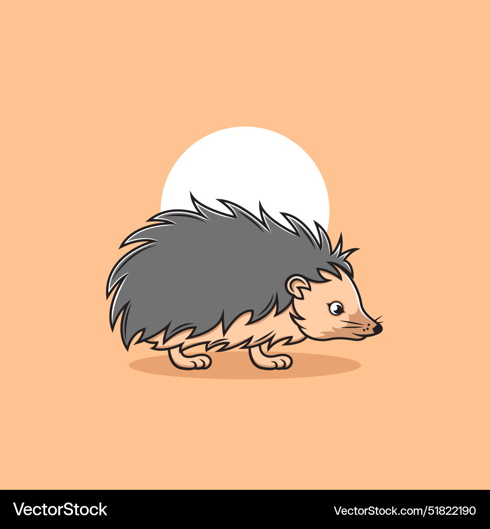 Hedgehog clipart flat Royalty Free Vector Image