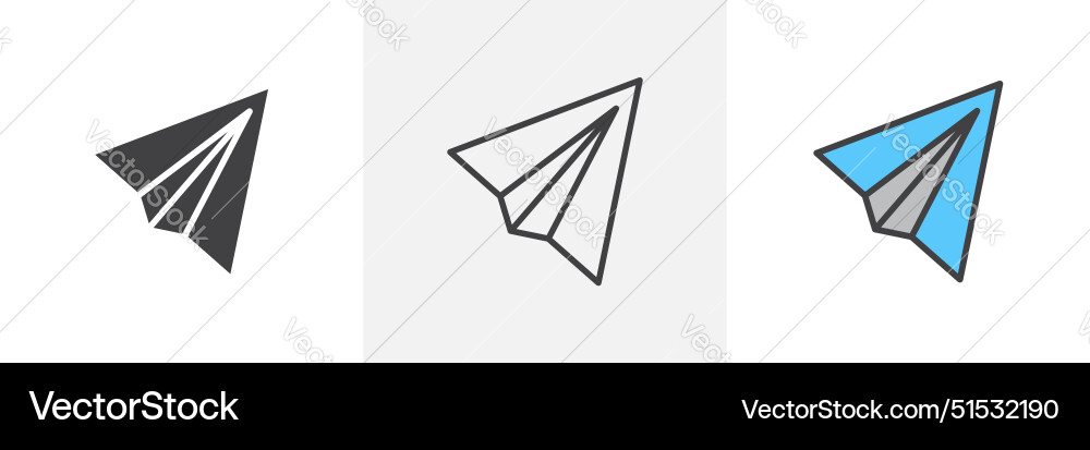 Paper plane icon set paper aeroplane symbol paper Vector Image