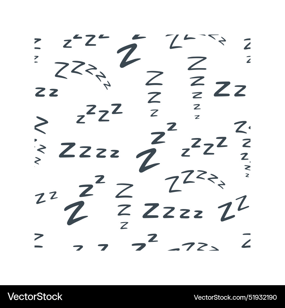 Sleep zzz seamless pattern signs of sleep and Vector Image