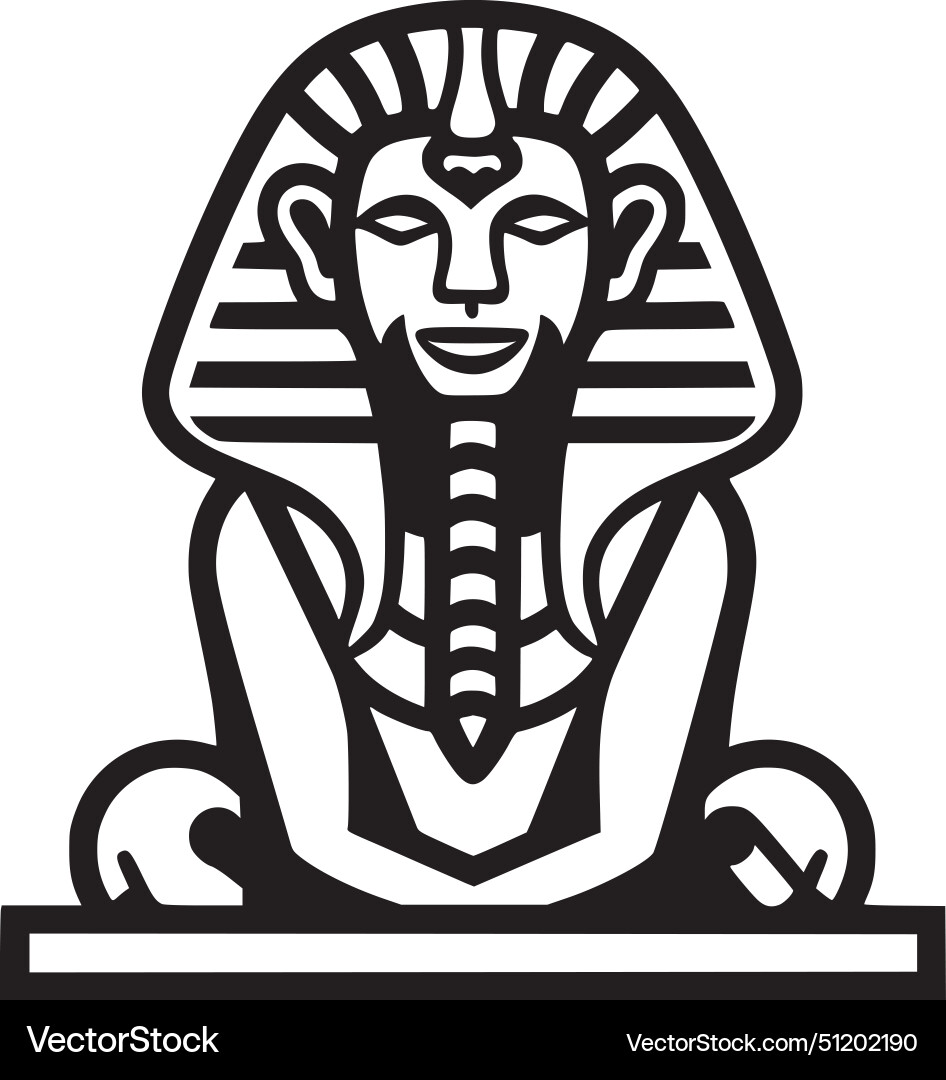 Sphinx - black and white Royalty Free Vector Image