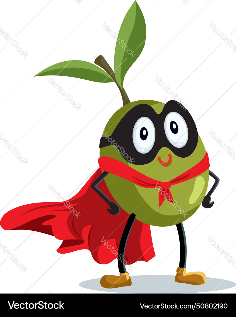 Superhero olive character mascot design Royalty Free Vector