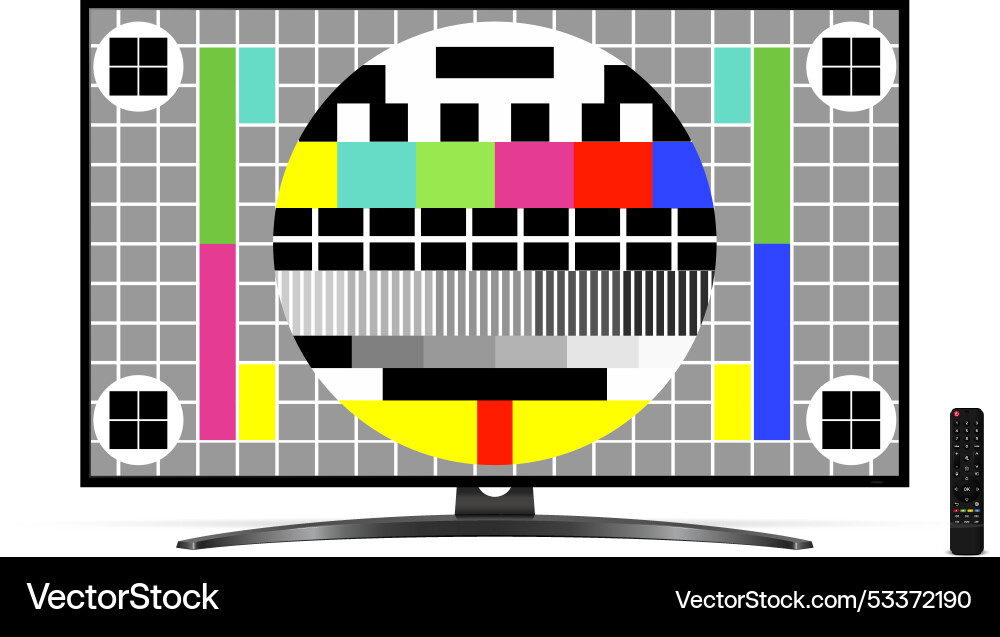 Test screen on modern oled tv Royalty Free Vector Image