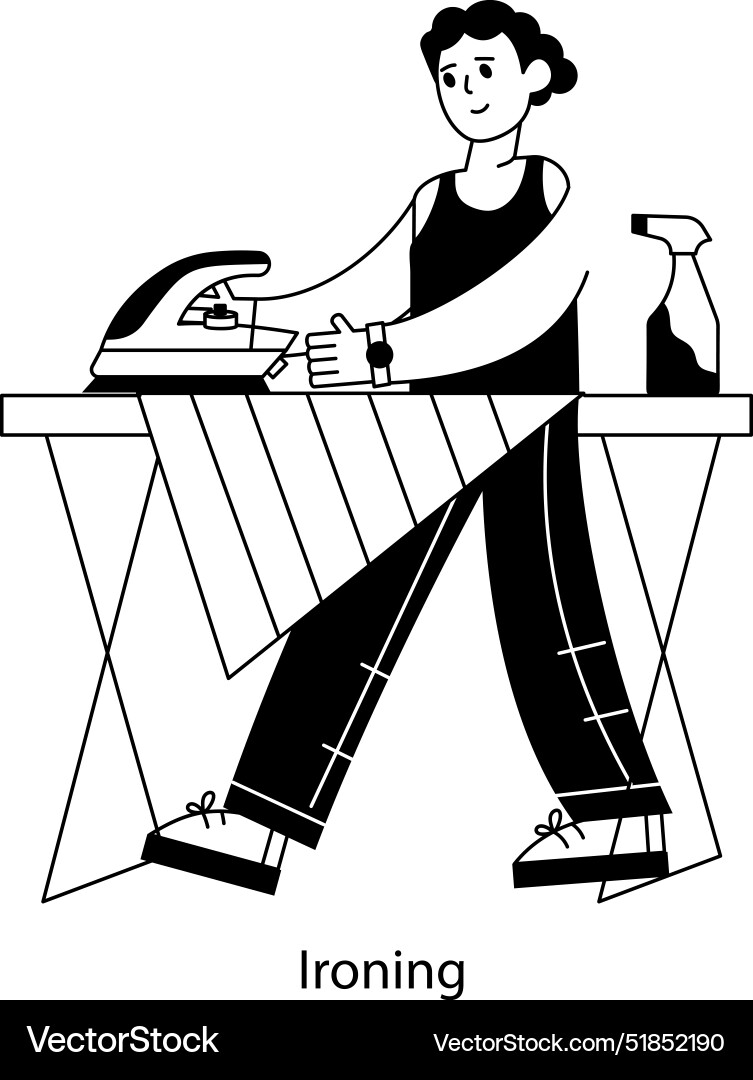 Webtrendy outline mini of ironing Royalty Free Vector Image