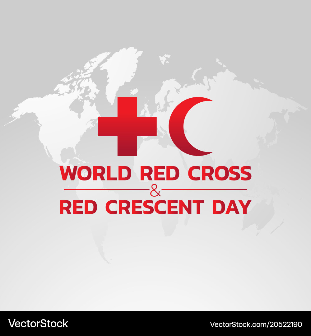 World red cross and crescent day logo icon Vector Image