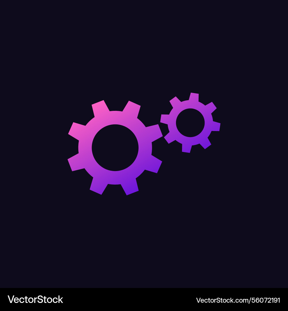 Ai gear icons representing technology and Vector Image