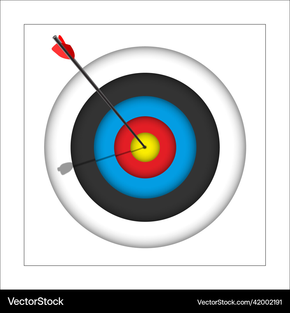 Archery Target with Arrow - Sport Graphic Vector Image