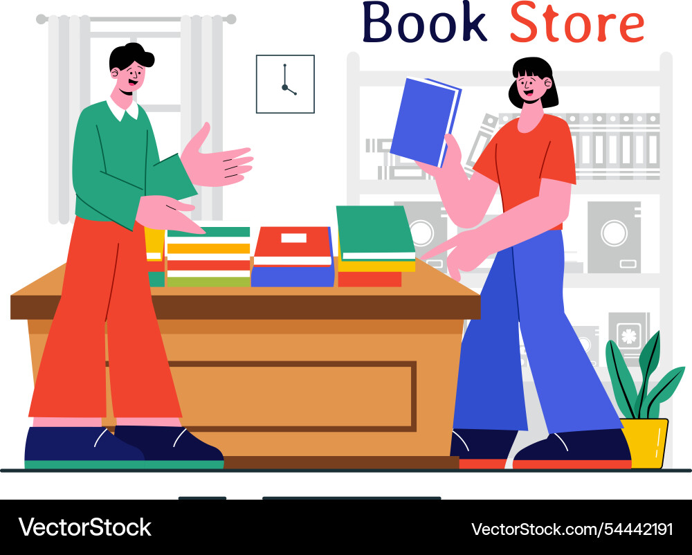 Bookstore featuring a school library room Vector Image