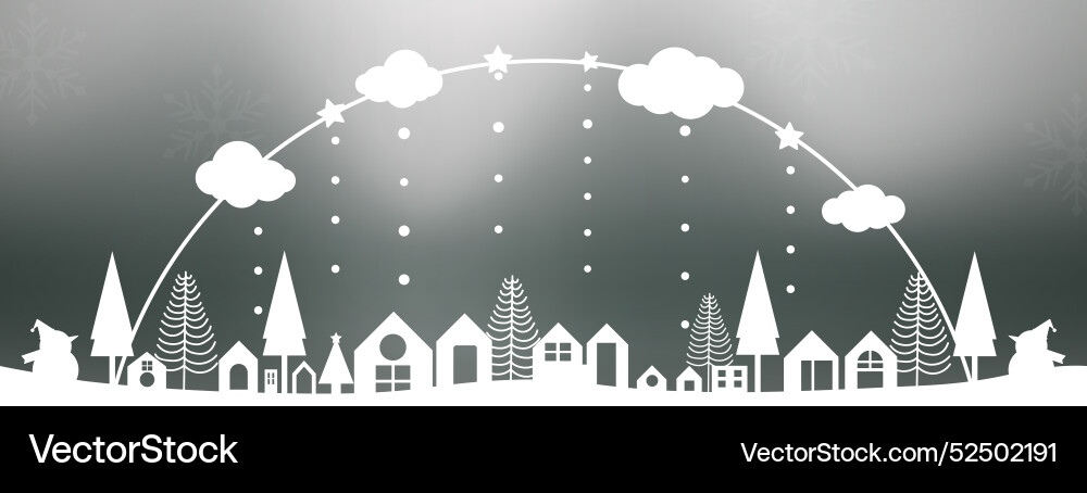 Christmas decor view of the window landscape Vector Image