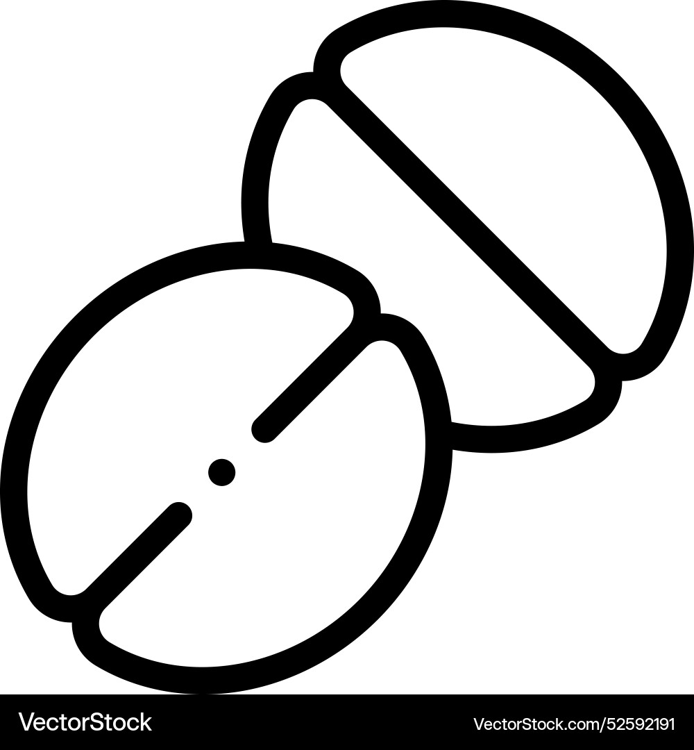 Coffee bean icon thin linear style design Vector Image