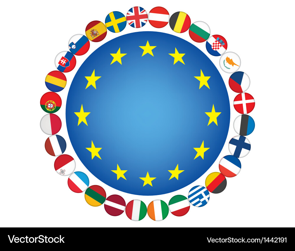 European Union Flag Sphere Royalty Free Vector Image