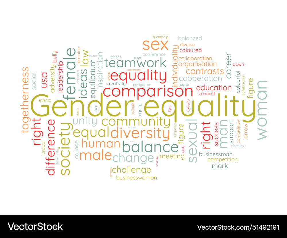 Gender equality word cloud template Royalty Free Vector
