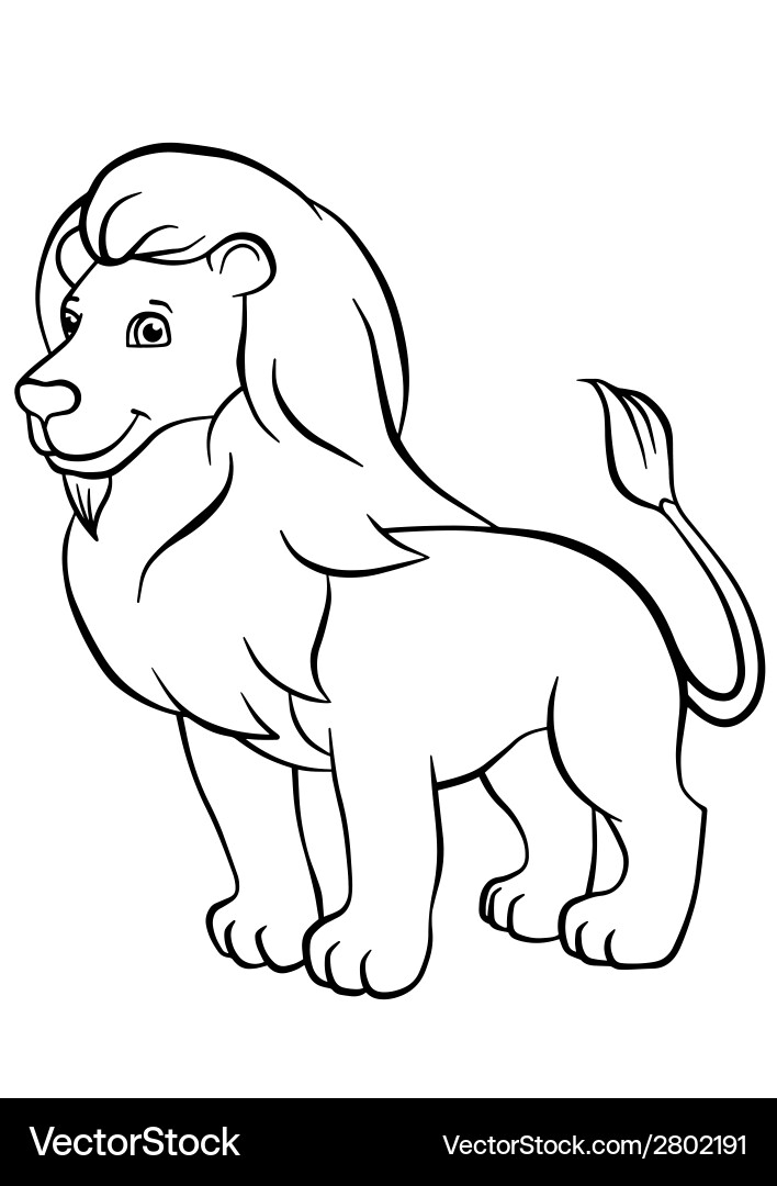 Lion stands on the rock Royalty Free Vector Image