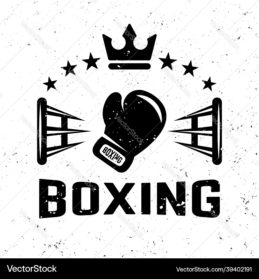 Monochrome Boxing Emblem Royalty Free Vector Image
