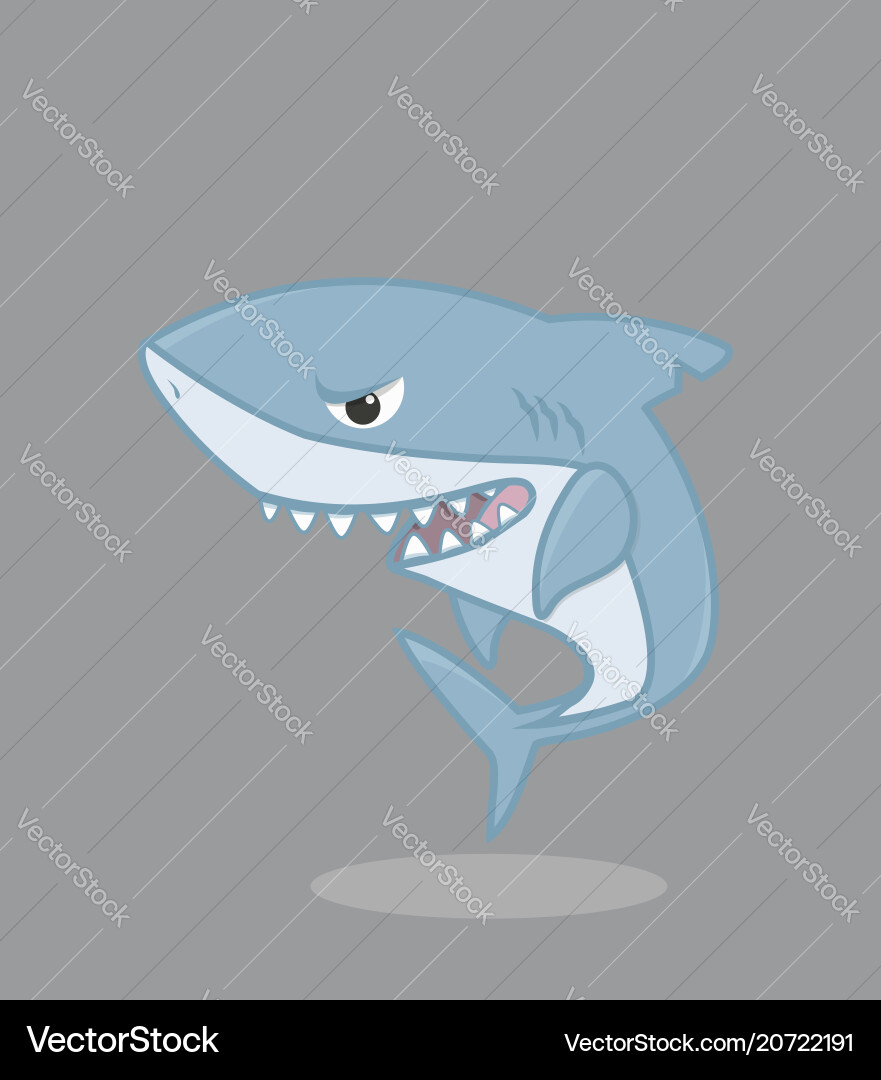 Niedlicher Hai Cartoon Charakter Lizenzfreies Vektorbild
