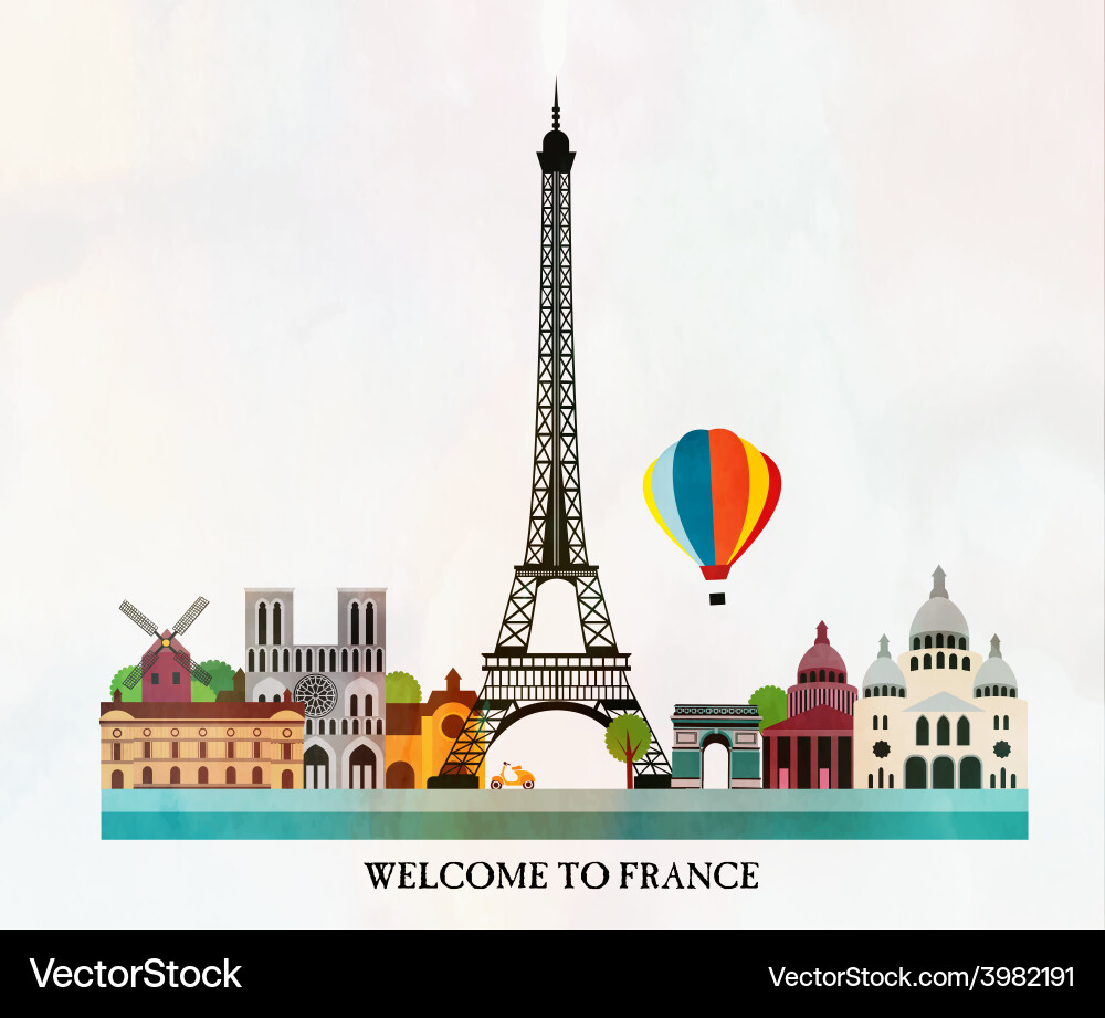 Paris card Royalty Free Vector Image - VectorStock