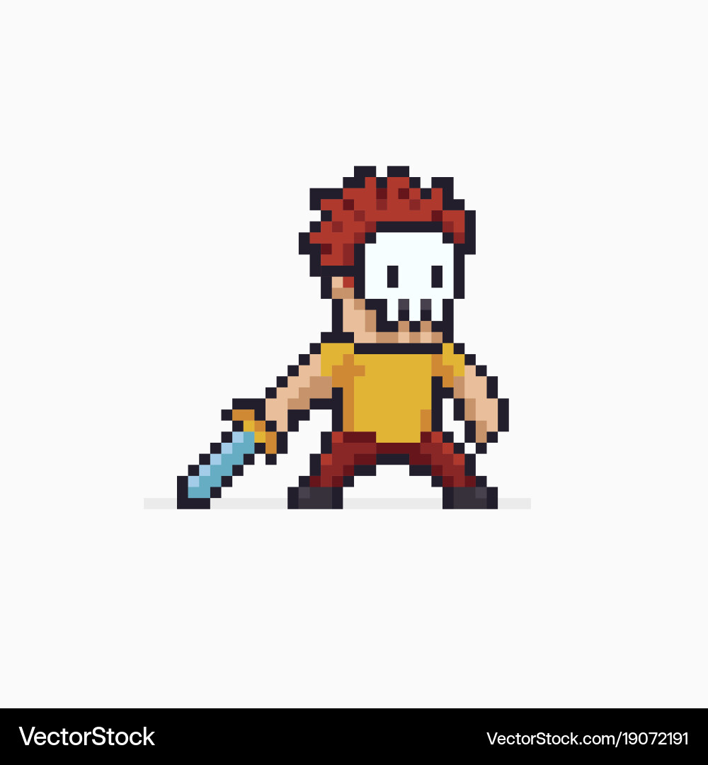 Pixel art warrior Royalty Free Vector Image - VectorStock