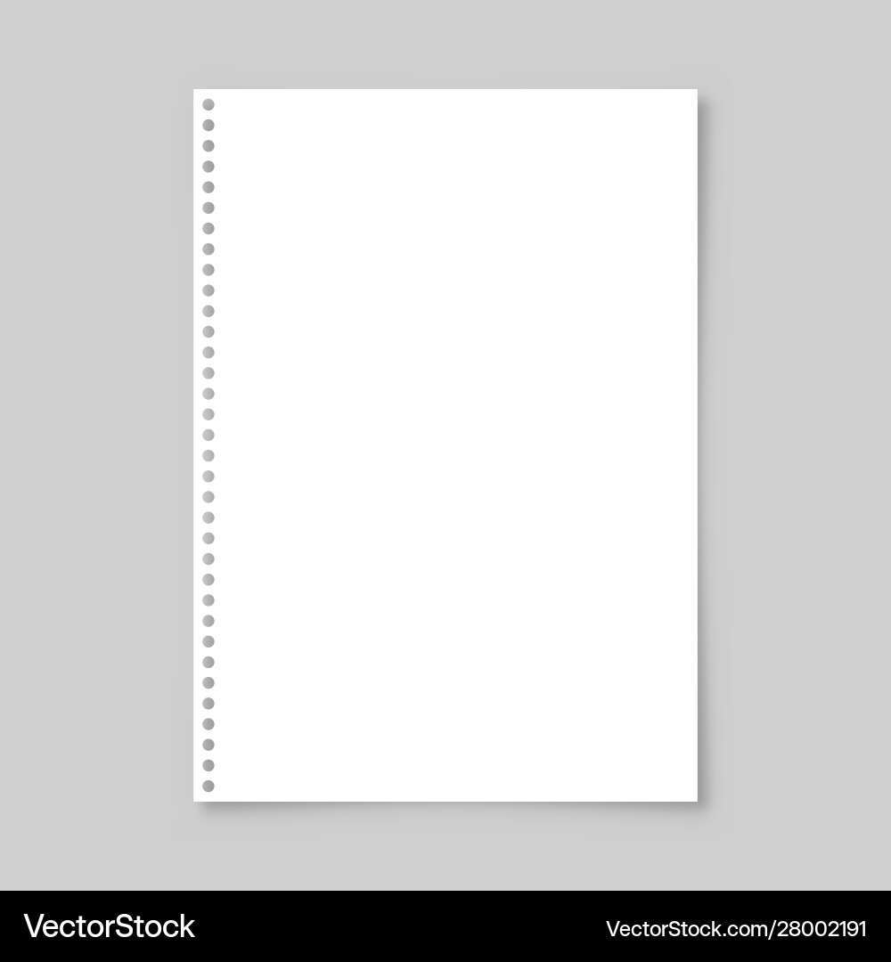 Realistic blank paper sheet with shadow in a4 Vector Image