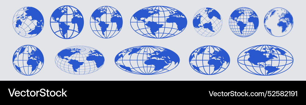 Set of globe icon design collection Royalty Free Vector
