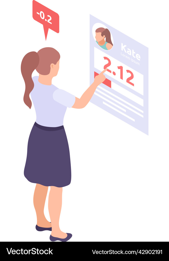 Social score drop composition Royalty Free Vector Image