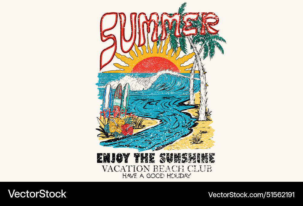 Tropical Surf Paradise Royalty Free Vector Image