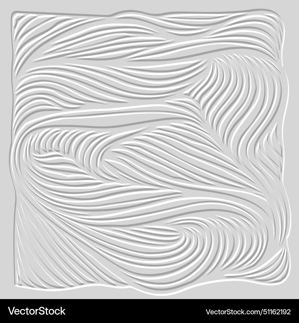 3d abstract doodle waves emboss textured white Vector Image