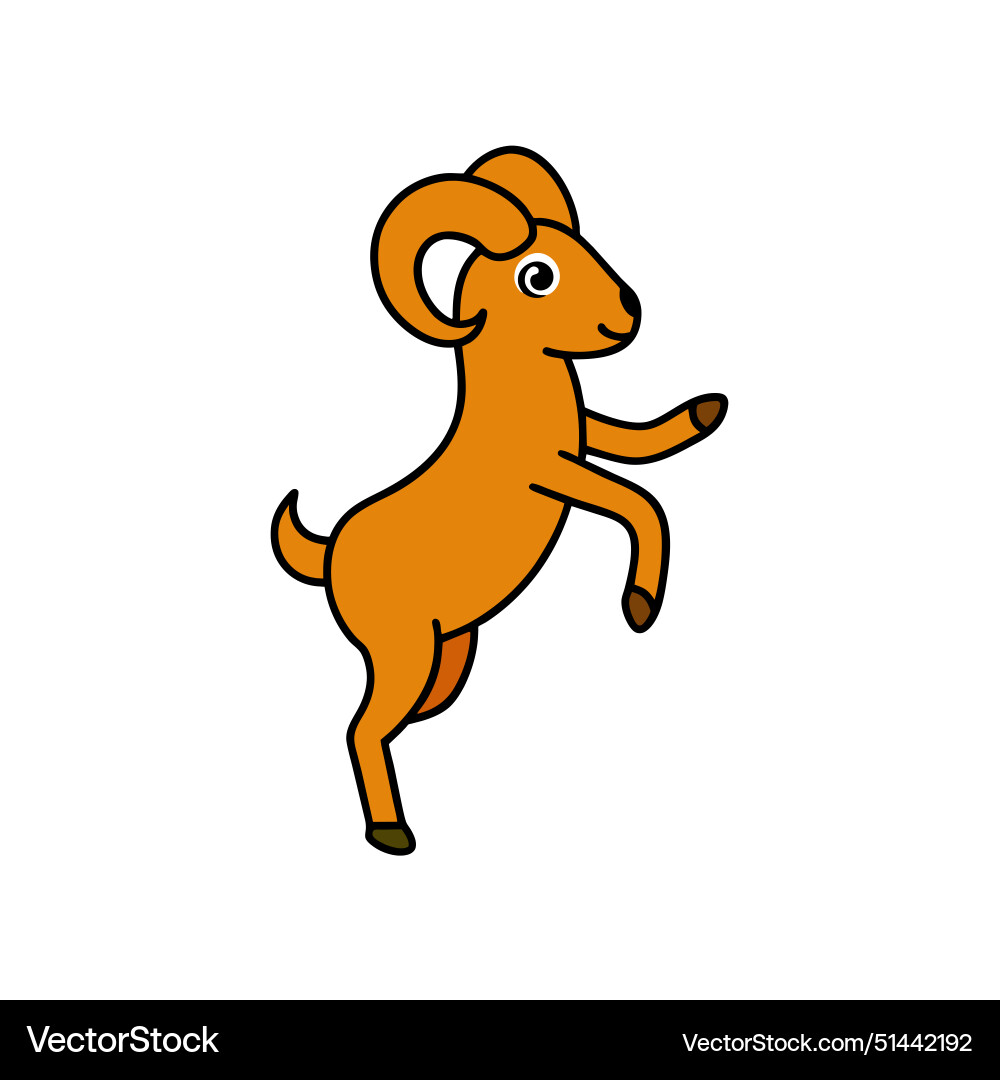 Aoudad sheep dancing icon Royalty Free Vector Image