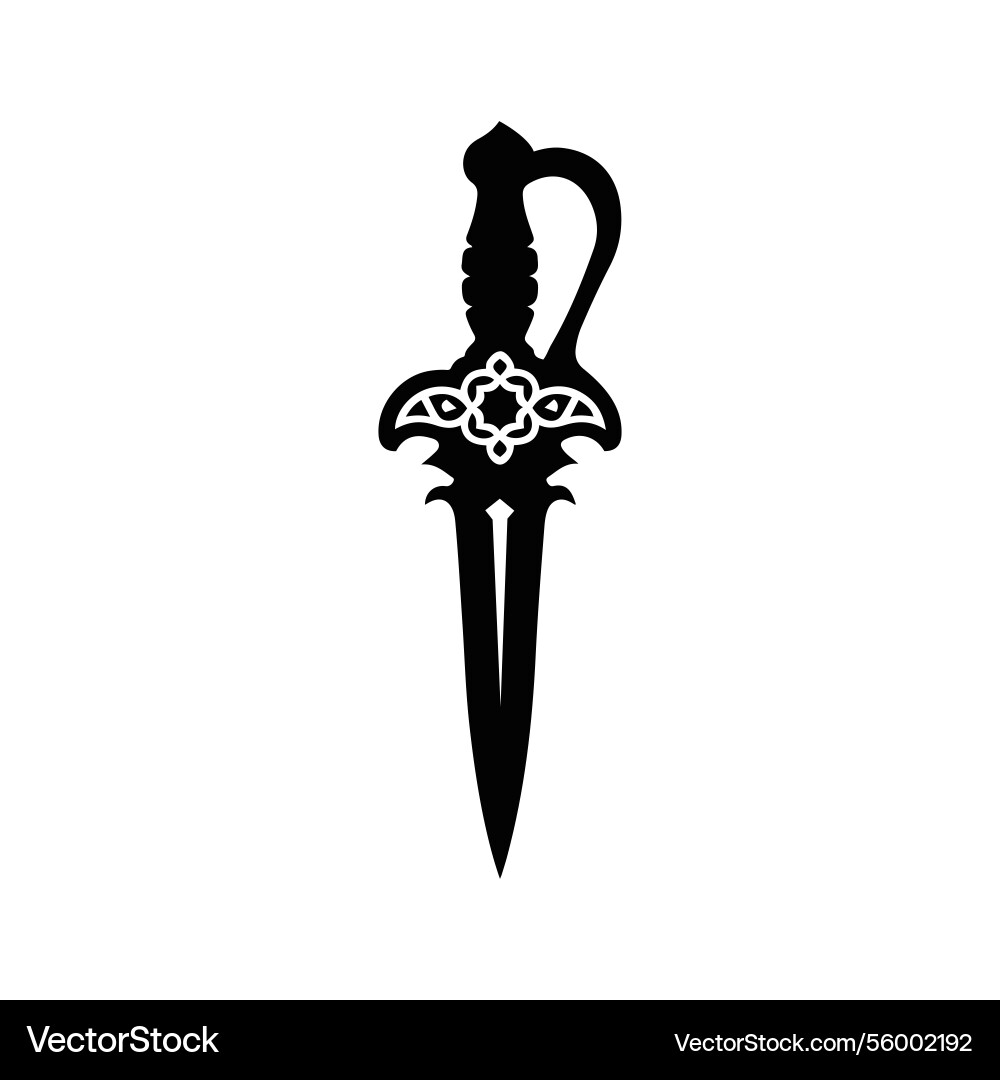 Arabic dagger silhouette Royalty Free Vector Image
