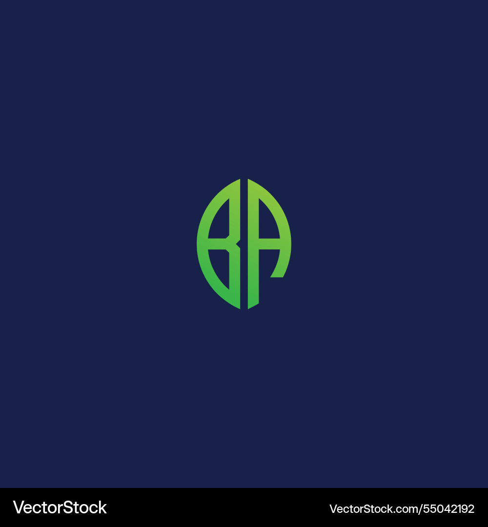 Creative initial letters ba with eco leaf shape Vector Image