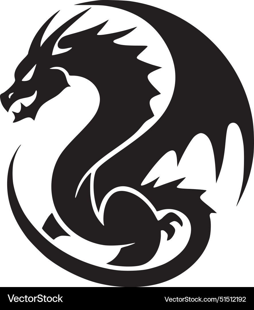 Dragon - minimalist and simple silhouette Vector Image