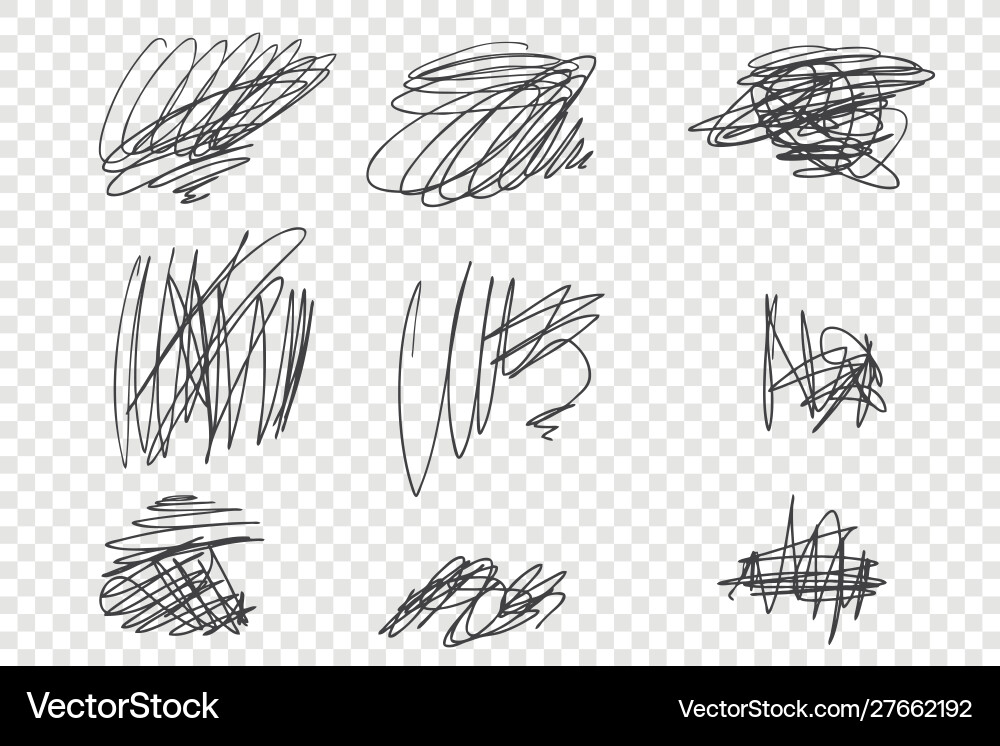Messy Ink Doodle Set Royalty Free Vector Image