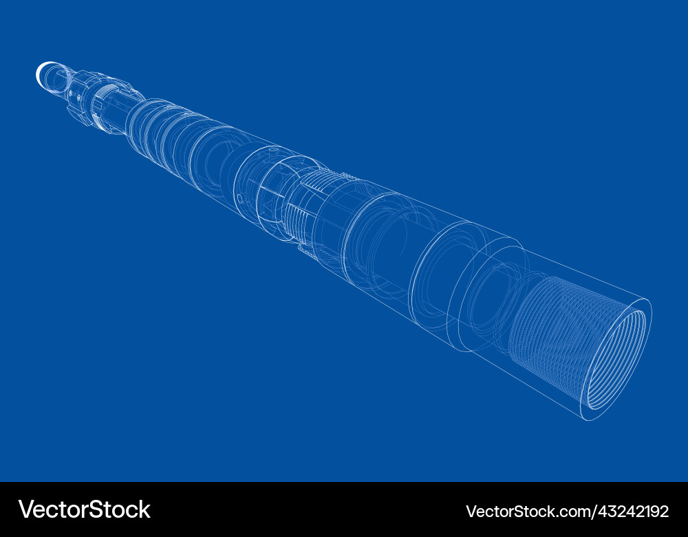 Outline drawing or sketch of cylindrical device Vector Image