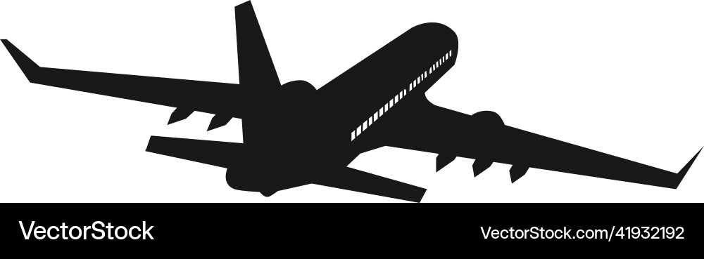 Plane flying away travel logo airplane Royalty Free Vector