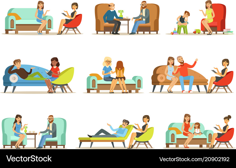 Psychologist Consultation Session Royalty Free Vector Image