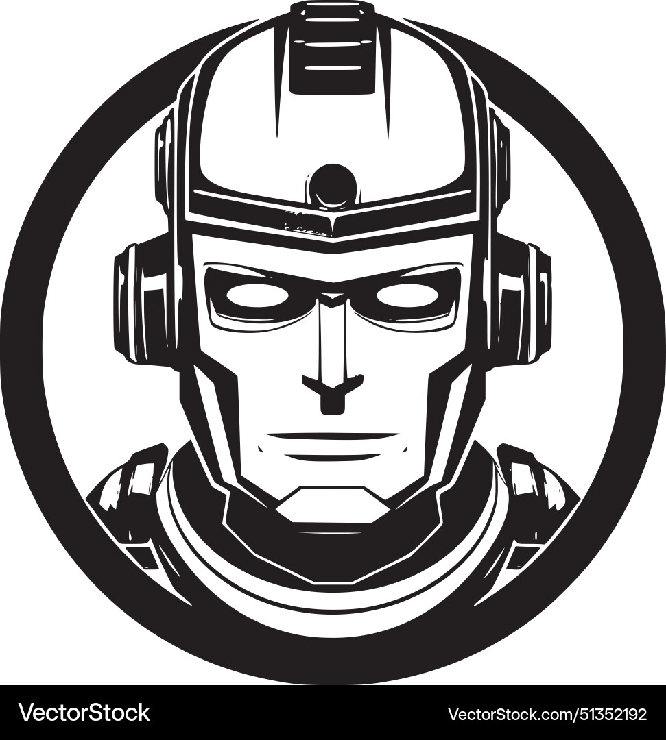 Robot - minimalist and flat logo Royalty Free Vector Image