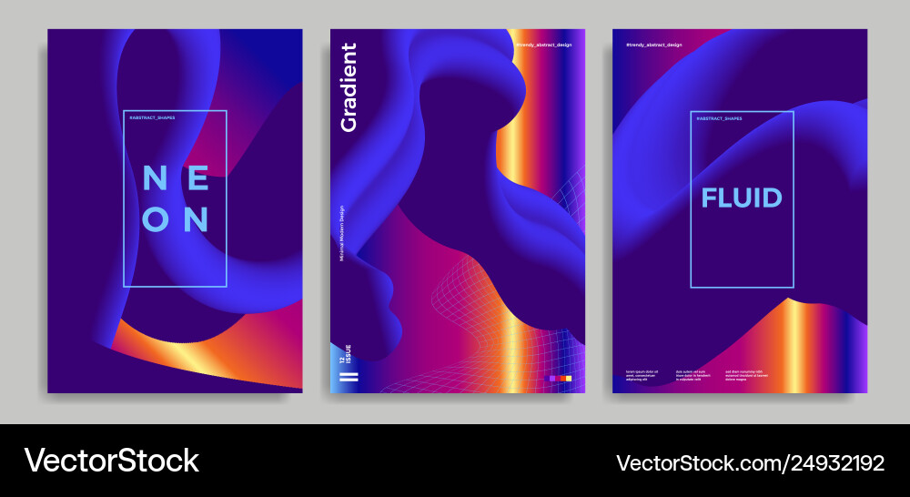 Trendy design templates with 3d flow shapes Vector Image