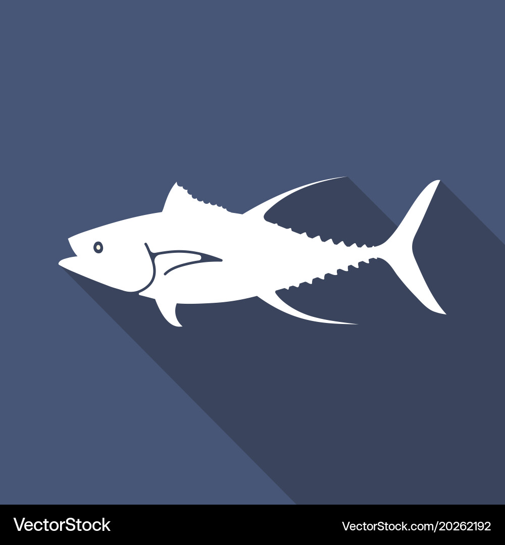 Tuna fish flat icon Royalty Free Vector Image - VectorStock