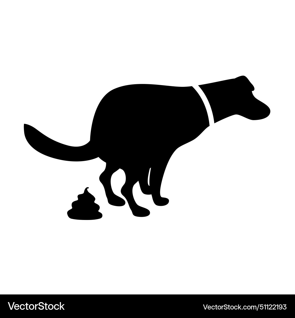 Dog is pooping animal pooping sign dog pooping Vector Image
