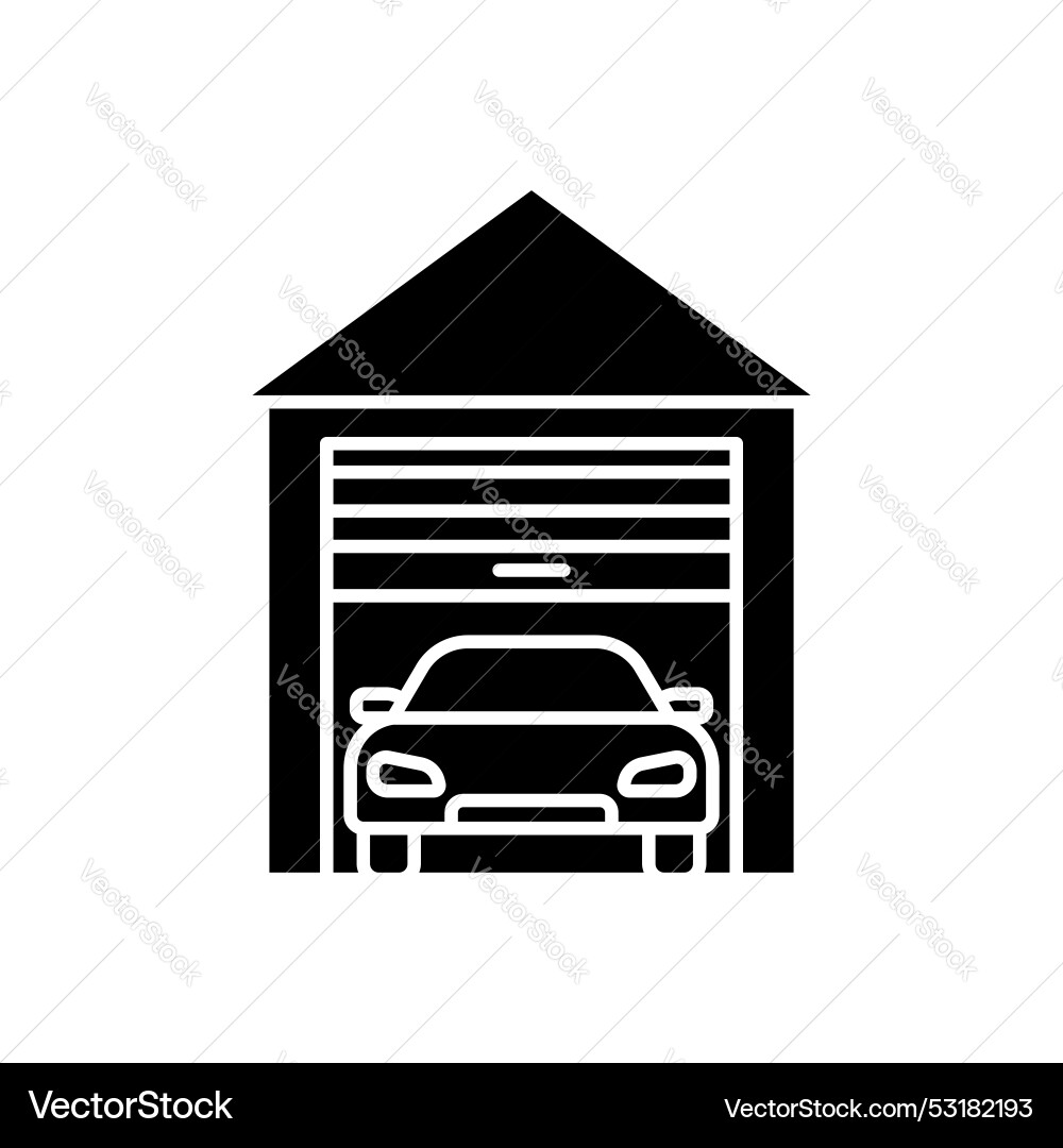 Garage car icon set home parking Royalty Free Vector Image