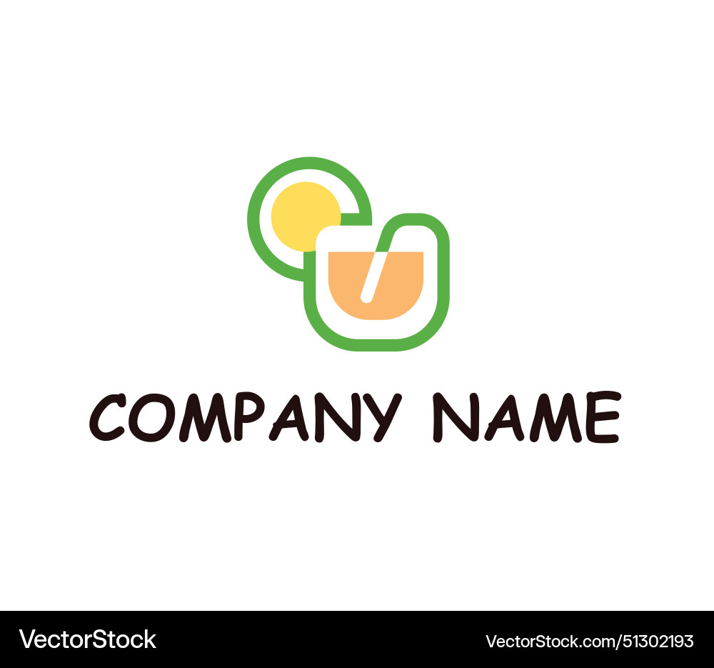 Healthy drink and beverage logo design Royalty Free Vector