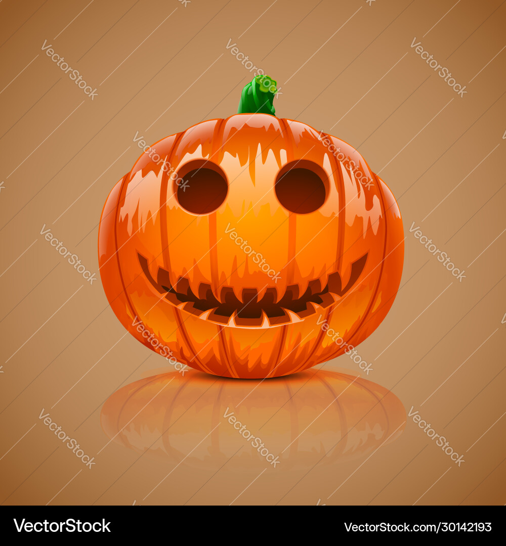 Single pumpkin for halloween with reflect Vector Image