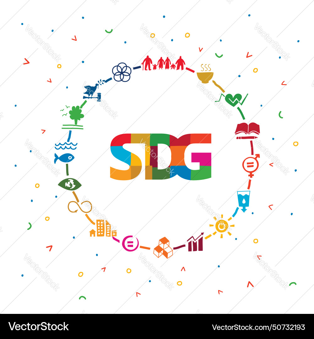 Sustainable development goals set Royalty Free Vector Image