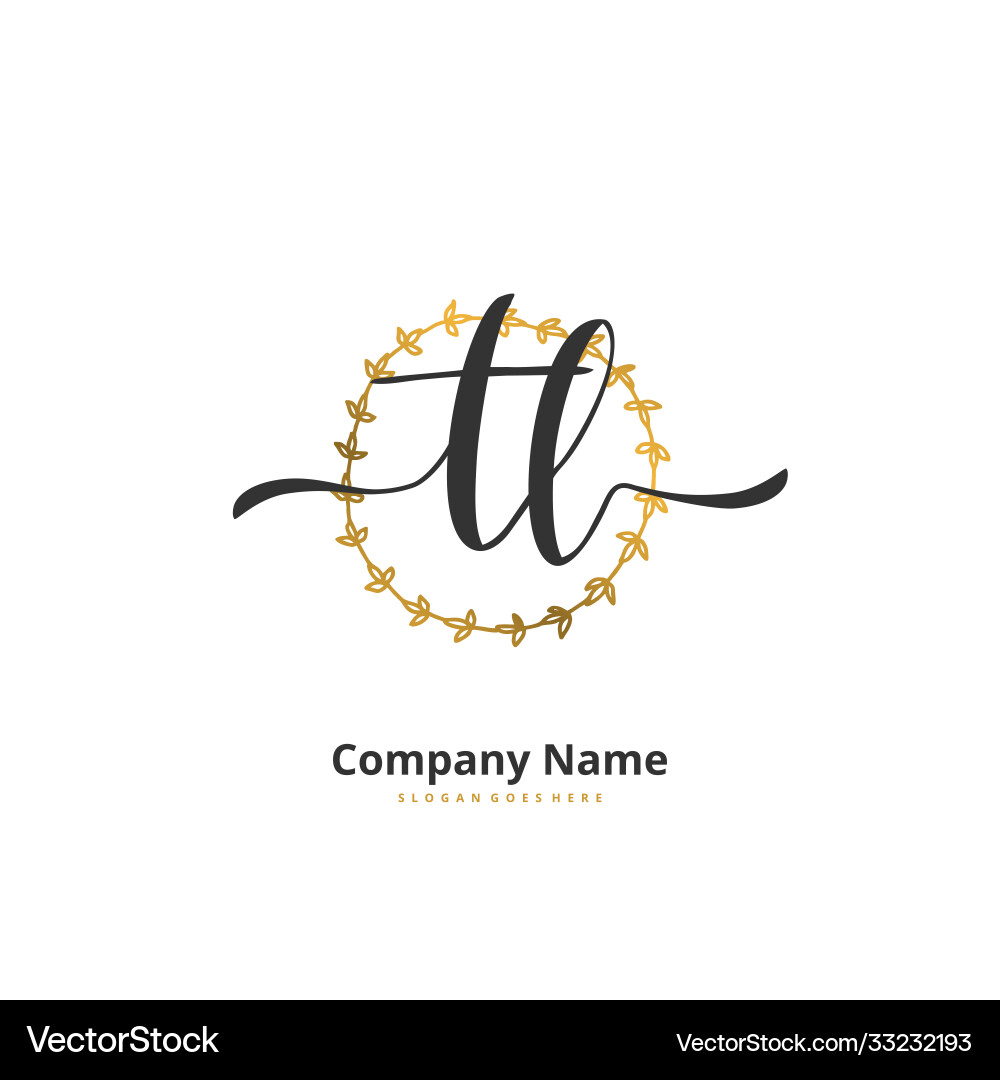 T l tl initial handwriting and signature logo Vector Image
