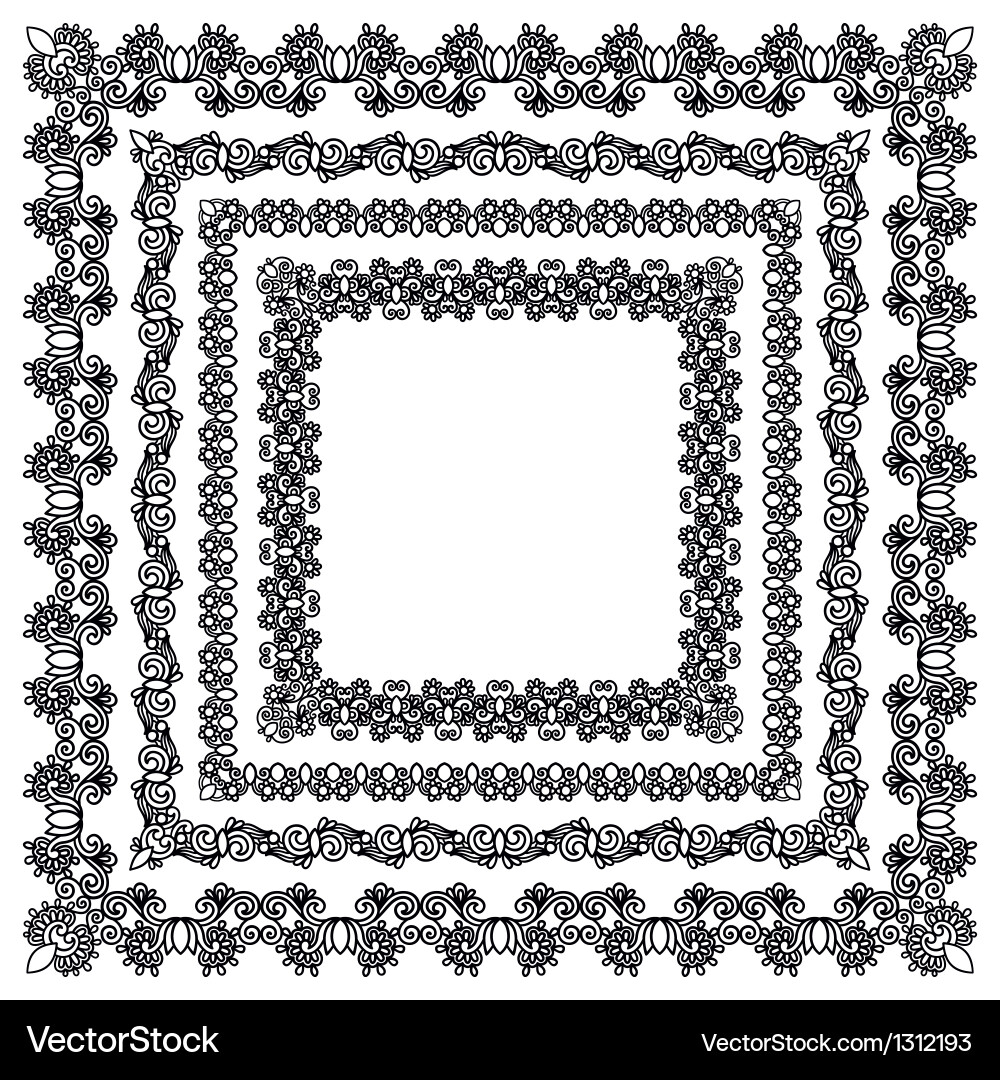 Vintage frame design set Royalty Free Vector Image