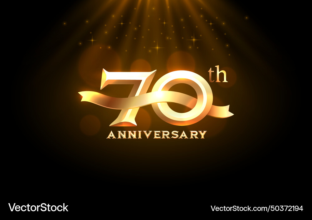 Anniversary 70th year golden celebration Vector Image