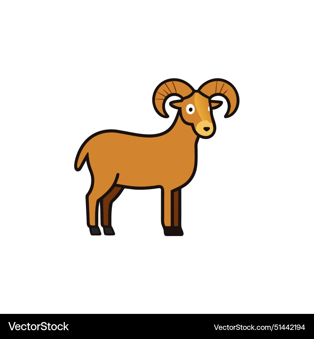 Aoudad sheep goes icon Royalty Free Vector Image